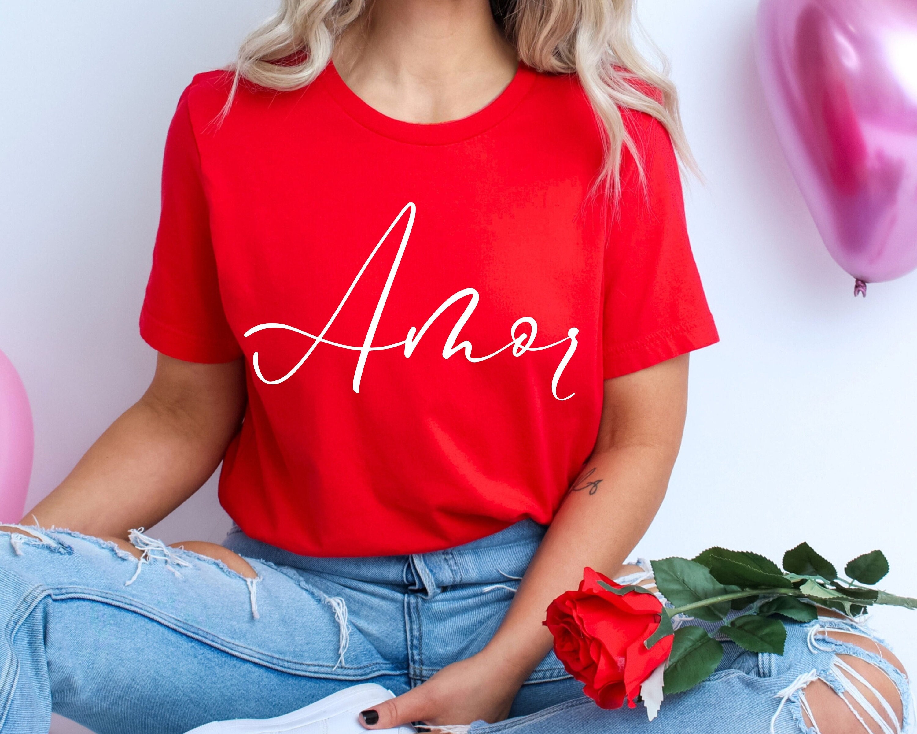 Amor T-shirt,minimalist Valentine's Day Shirt,camisa De San Valentin ...