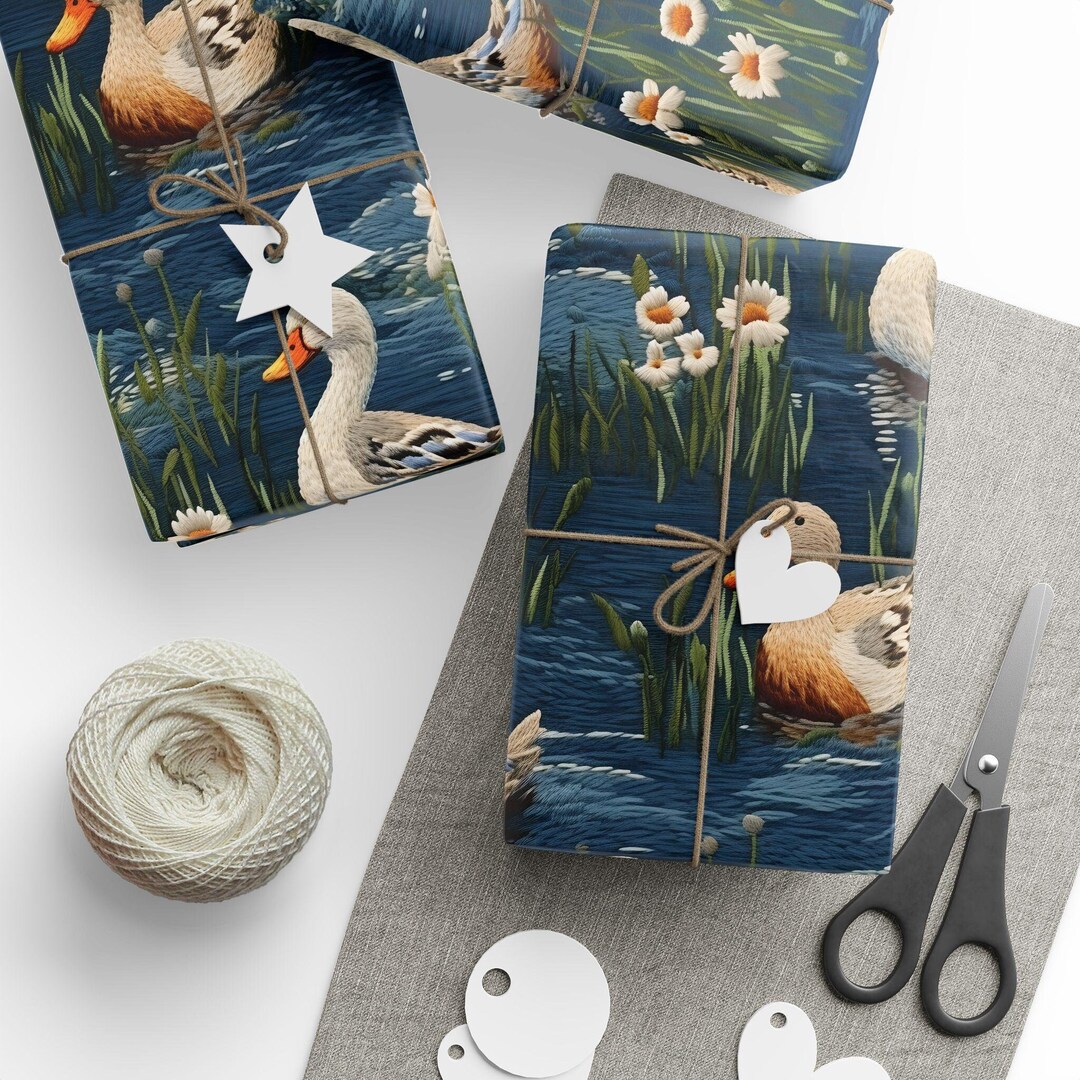 Cute Duck Gift Wrapping Paper,duck Birthday Gift Wraps,duck Gift Wraps ...