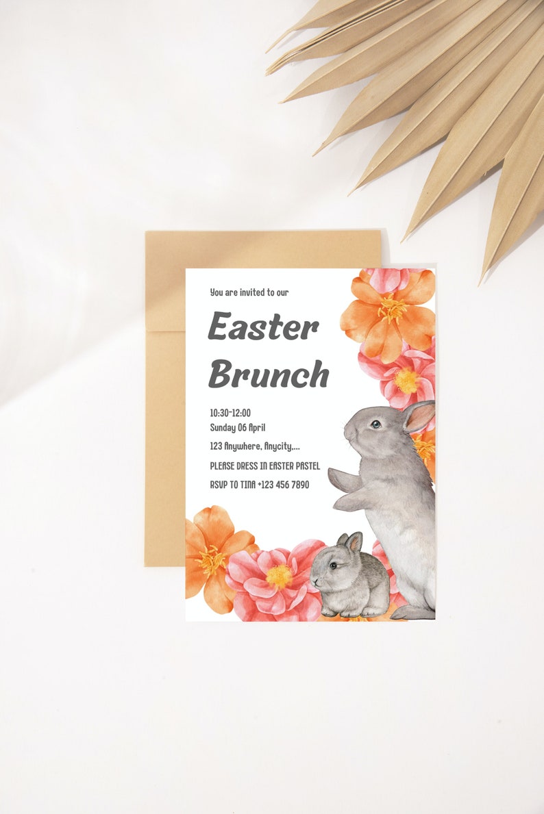 Printable Easter Invitation Card Templates Editable Happy - Etsy