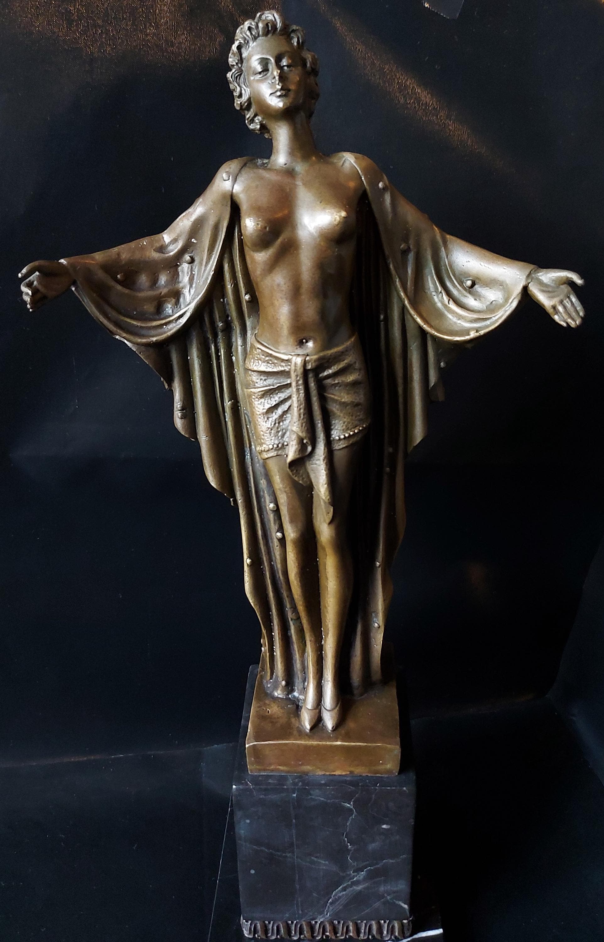 Bronze Art Deco Statue of "spring Awakening" Signed for D H Chiparus ...