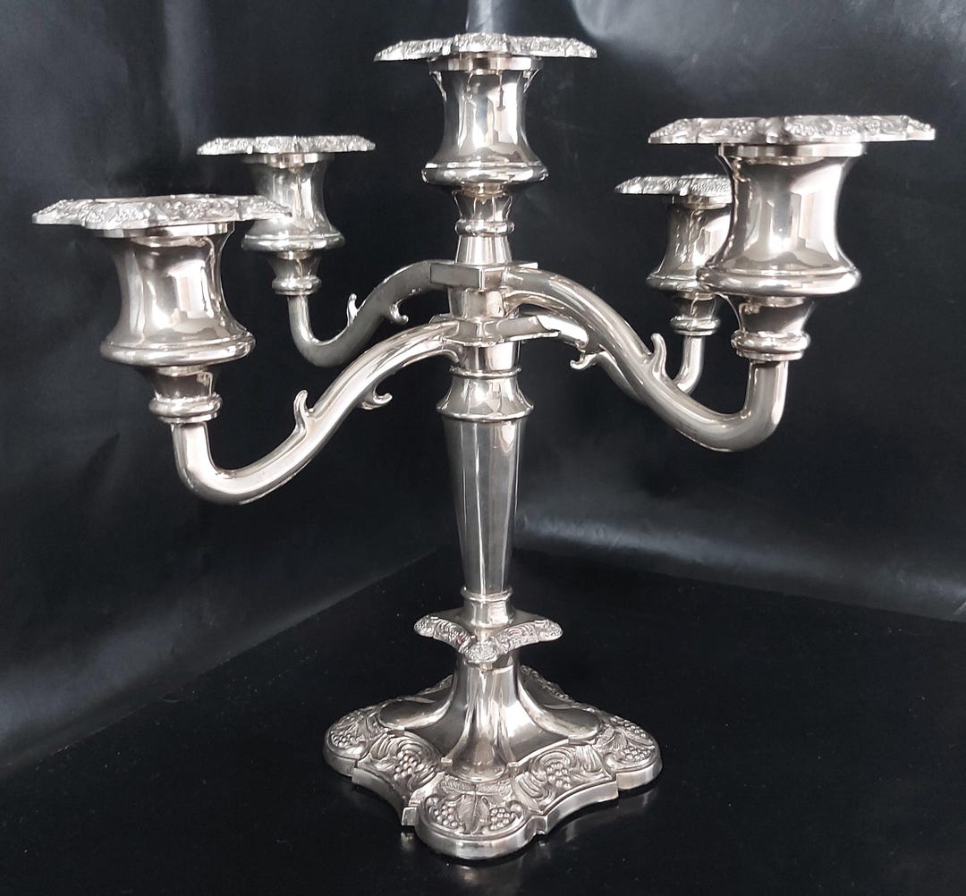 Grenadier Five Sconce Edwardian Style Neo-rococo Silver Plated ...