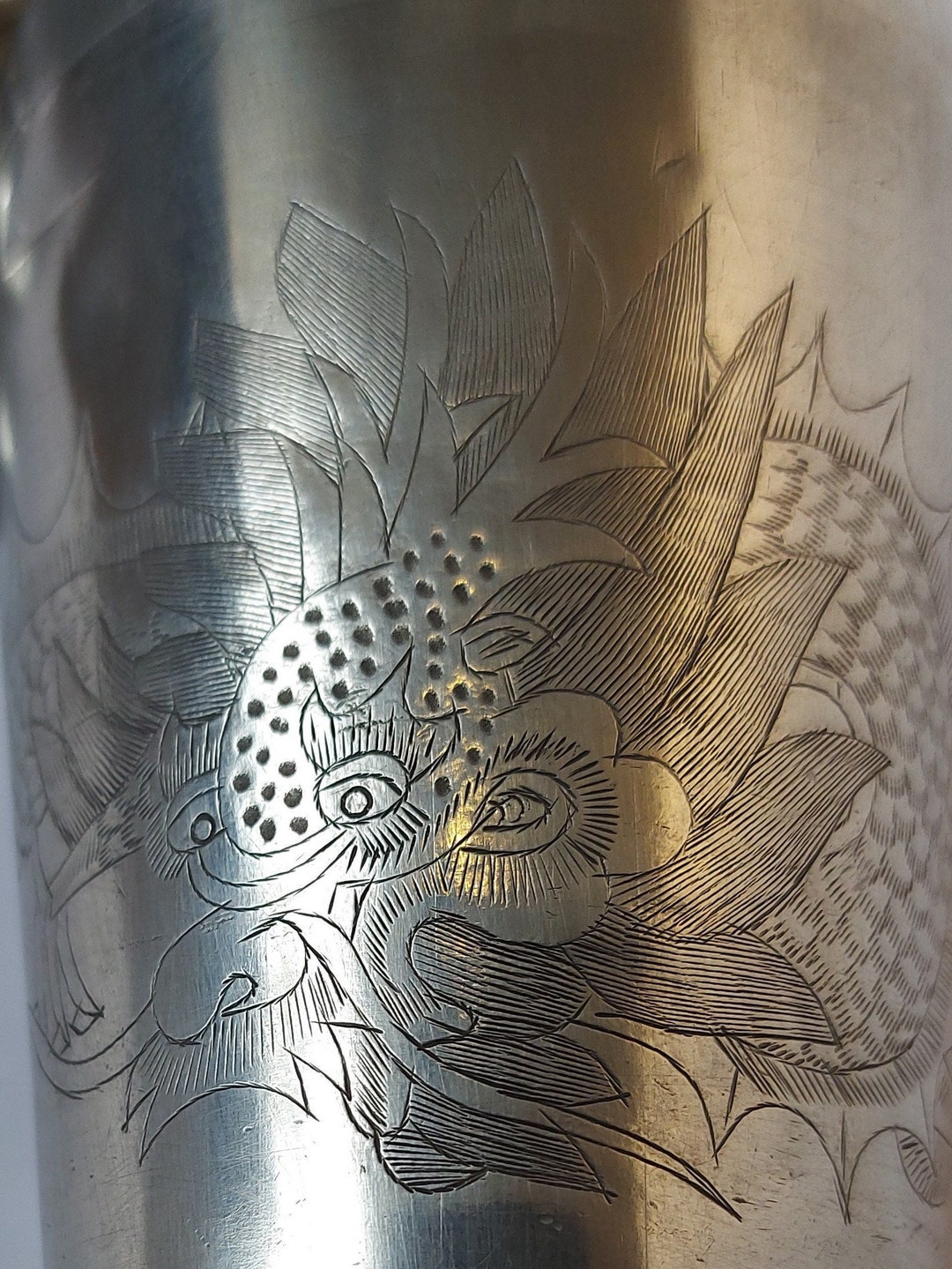 Hui Kee Swatow Pewter Cocktail Shaker With Dragon Engraving. C 1920. - Etsy