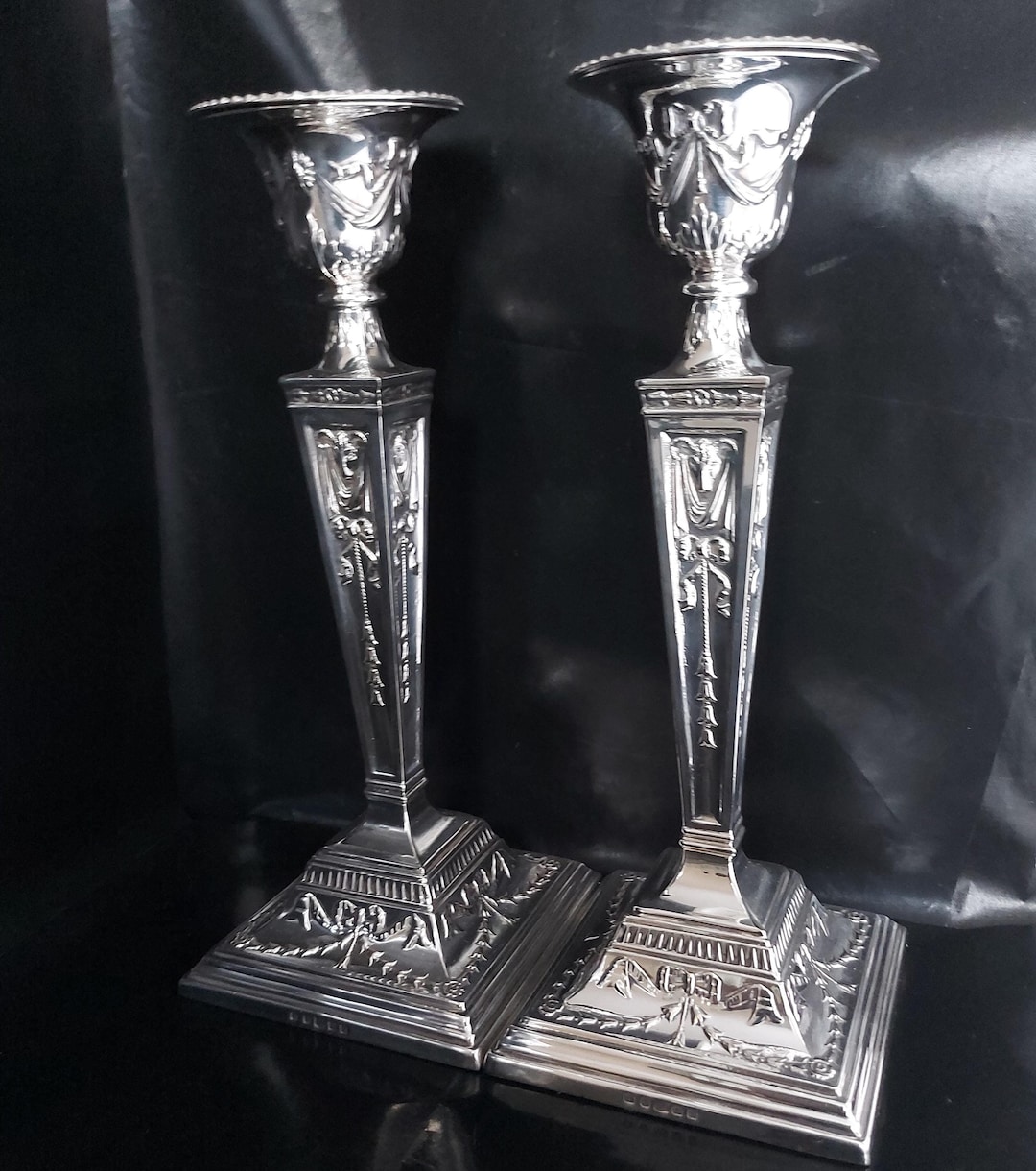 James Pinder & Co Victorian Neoclassical Matched Pair of Silver Plated ...
