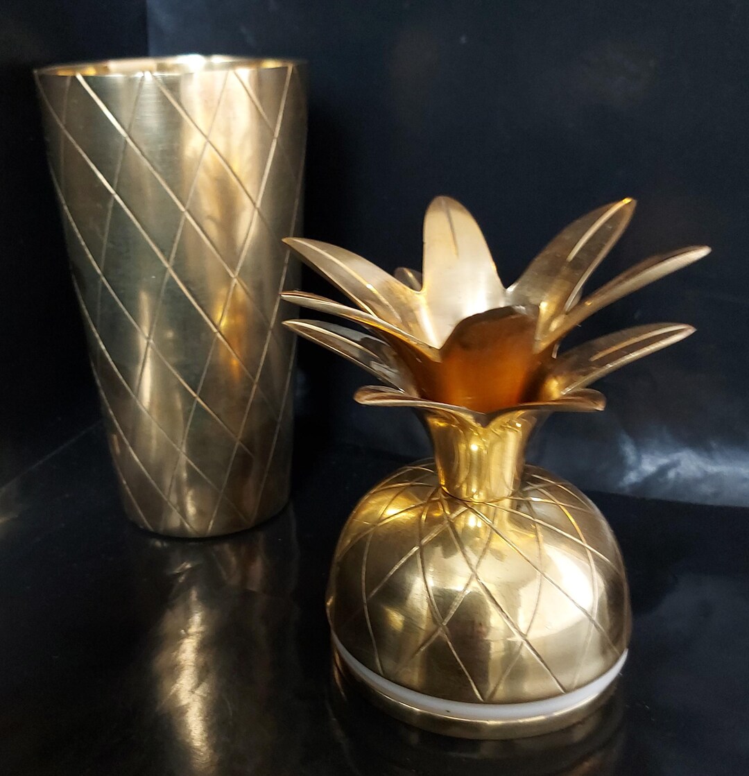 Hollywood Regency Style Cast Brass Pineapple Cocktail Shaker - 29cm ...