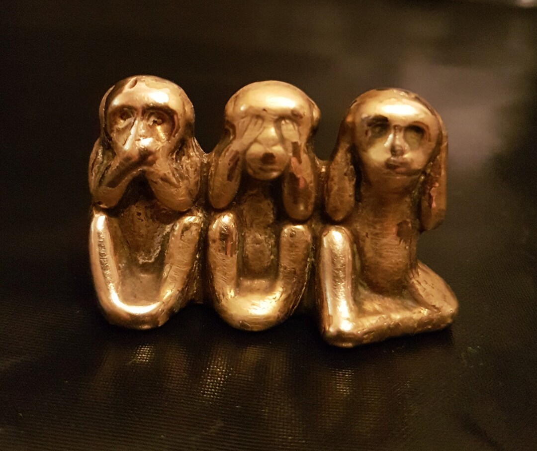 Three Brass Monkeys: speak No Evil See No Evil Hear No - Etsy UK
