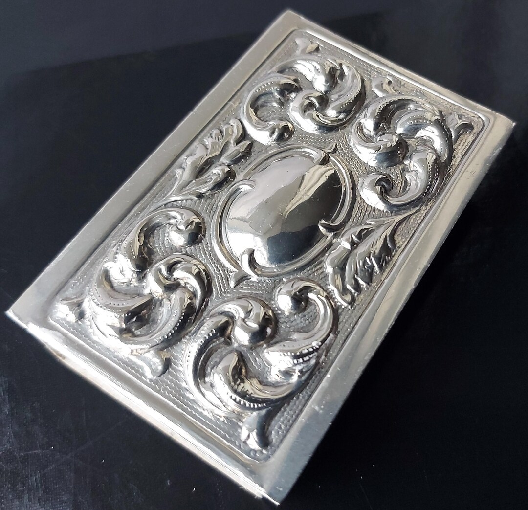 Large Repoussé Silver Plated Matchbox Case / Vesta Case - 8cm Long. - Etsy