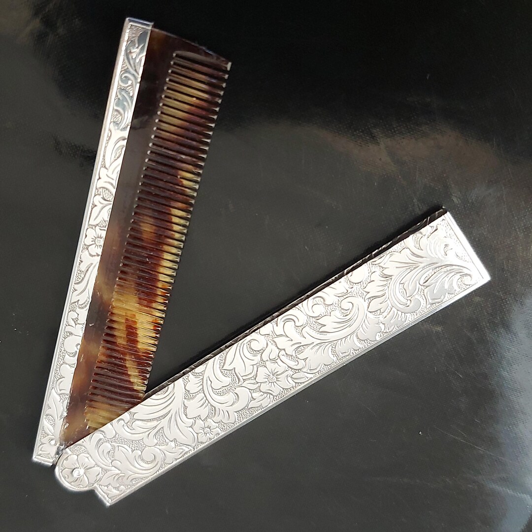Sterling Silver Cased Folding Beard / Moustache Comb 10cm Long. - Etsy