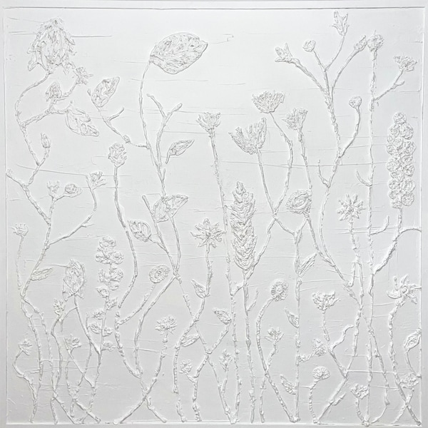 White Plaster Floral Wall Art - Etsy