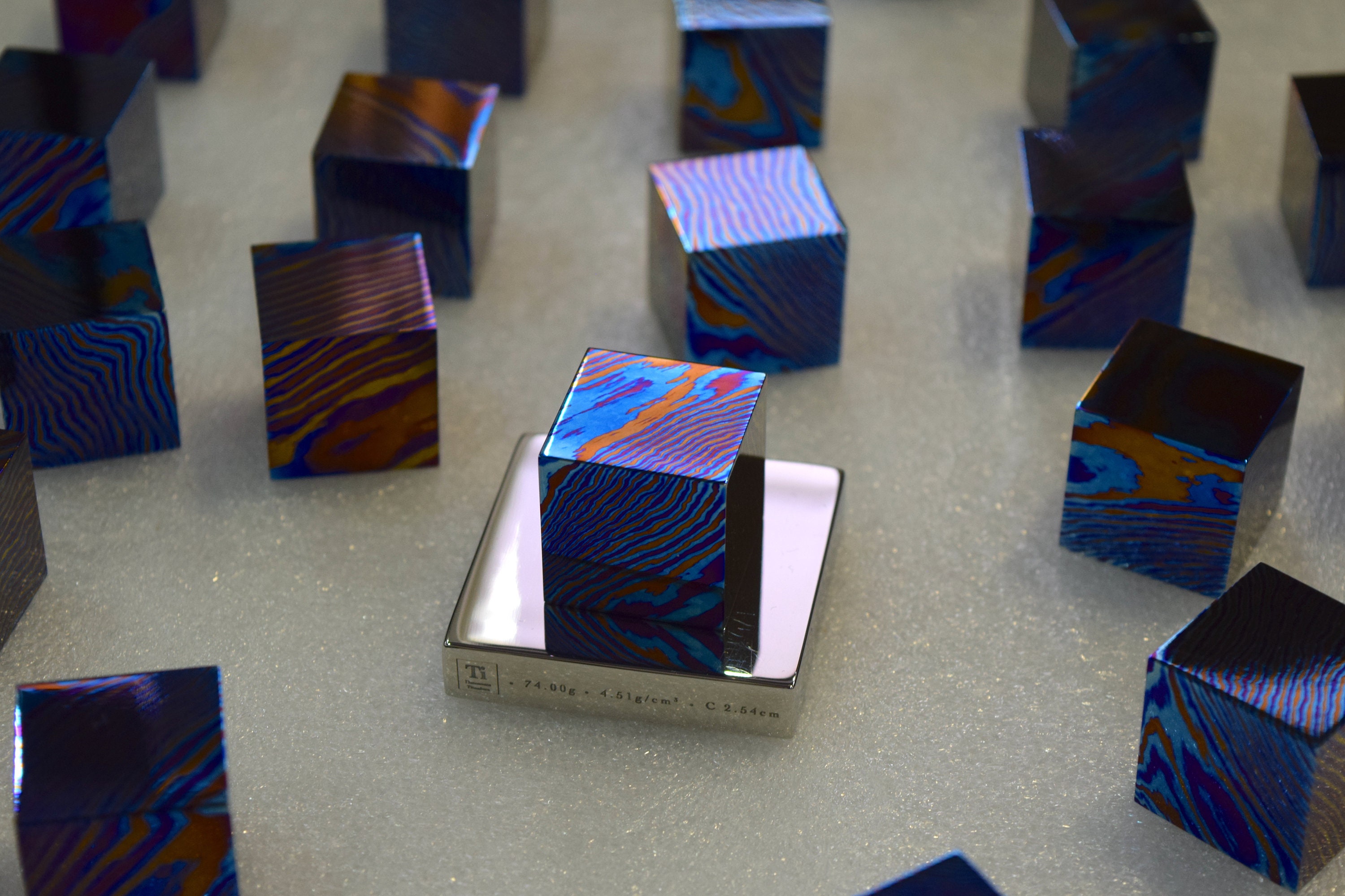 Damascus Titanium 1" Cube. Transform Your Space and Ignite Your ...