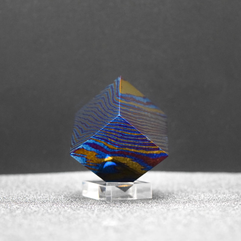 Damascus Titanium 1" Cube. Transform Your Space and Ignite Your ...