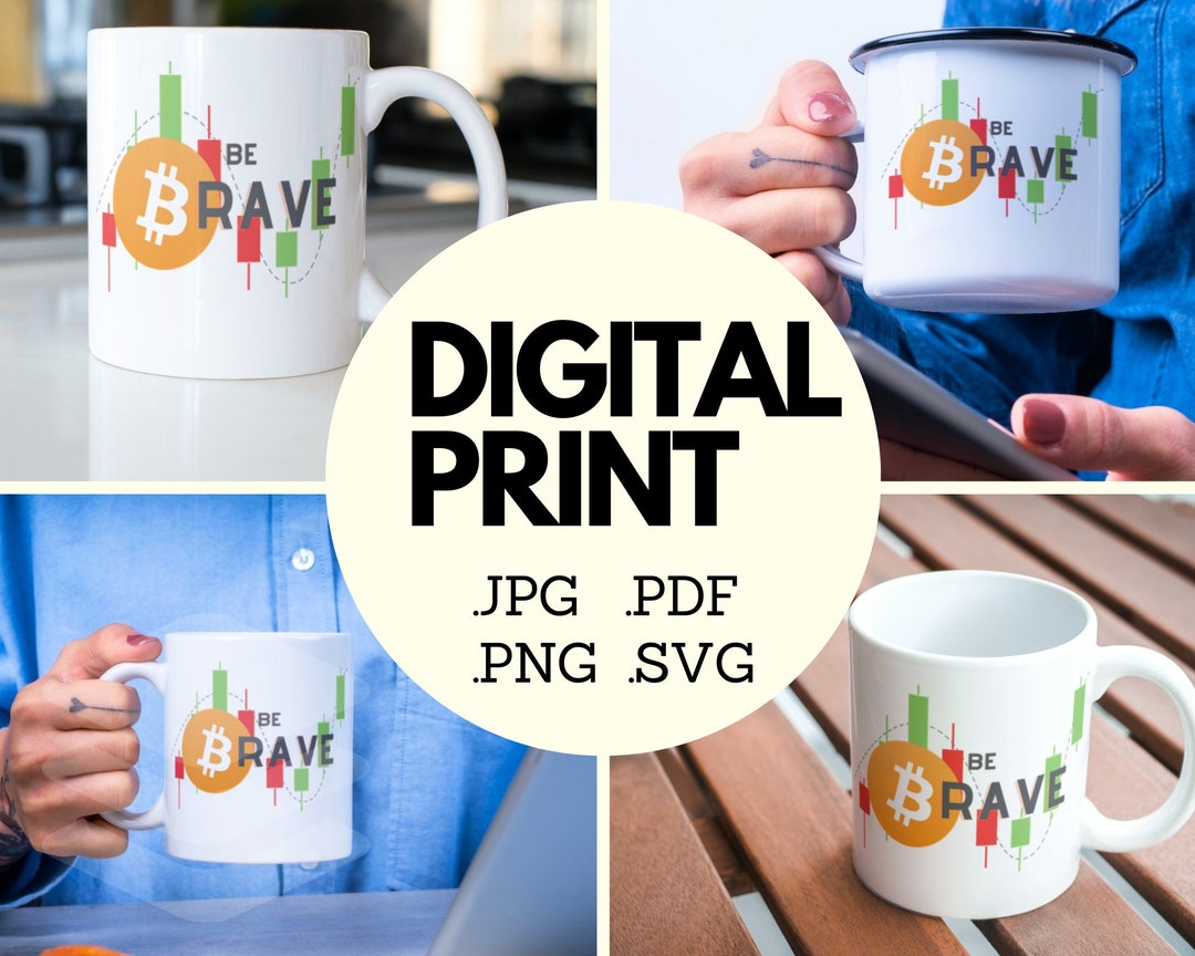 White Crypto Themed Cup Design. Printable Cup Design. Bitcoin Themed ...
