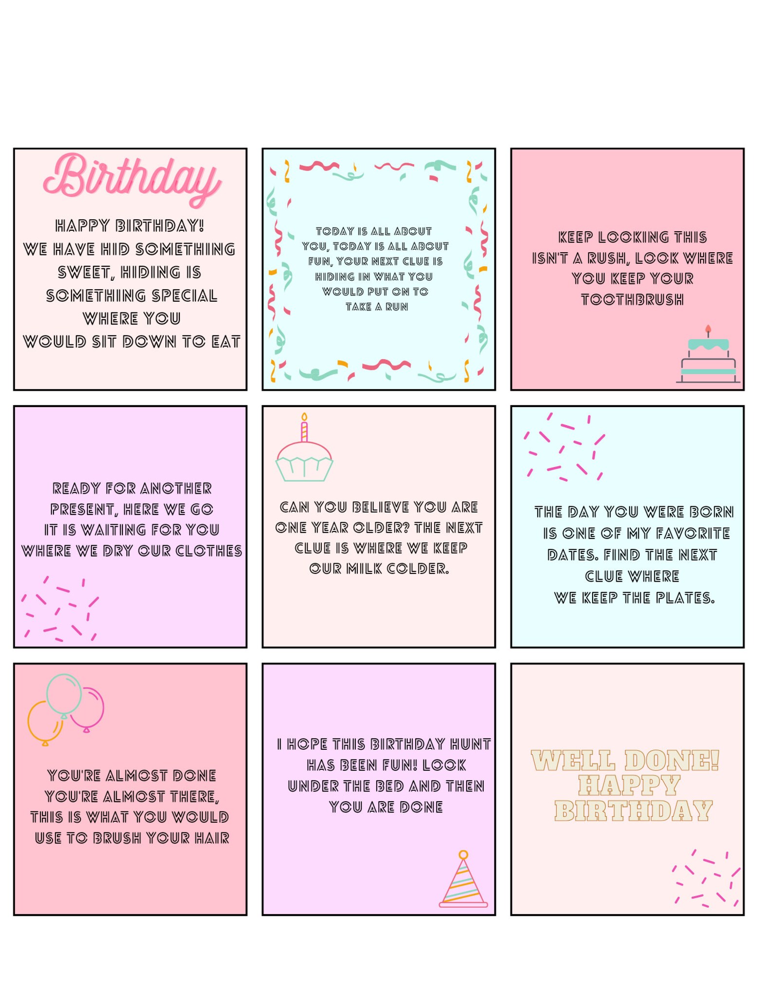 Birthday Scavenger Hunt - Etsy