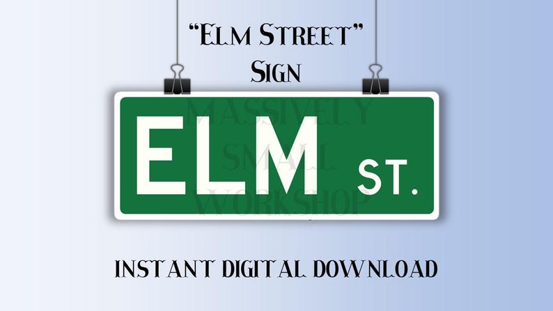 Nightmare on Elm Street Road Sign Elm St, Freddy Krueger Horror Film ...