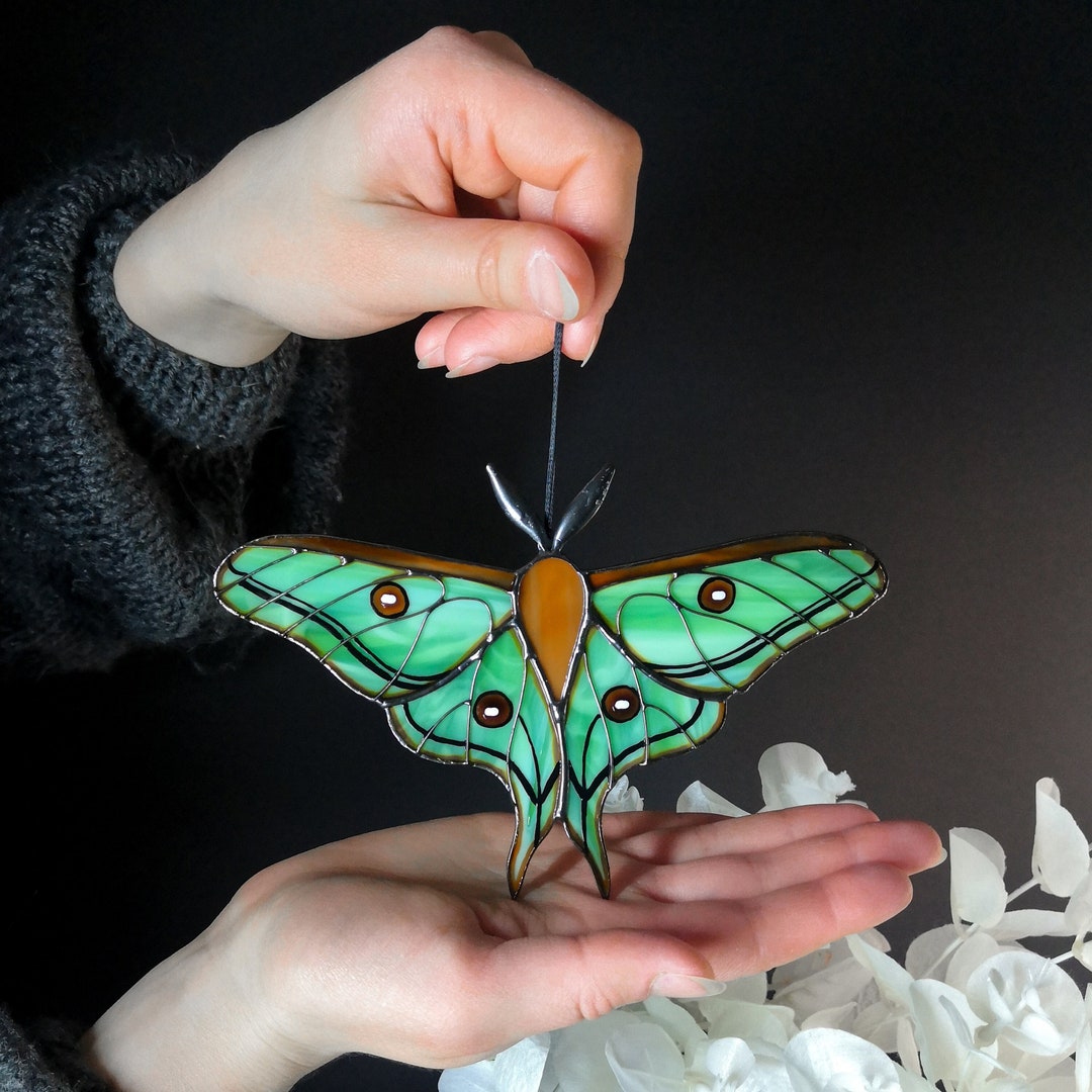 Spanish Moon Moth Butterfly Suncatcher, Stained Glass Window Hanging ...