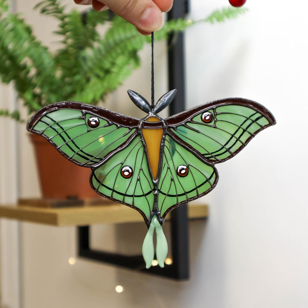 Spanish Luna Moth Butterfly Suncatcher, Stained Glass Window Hangings ...