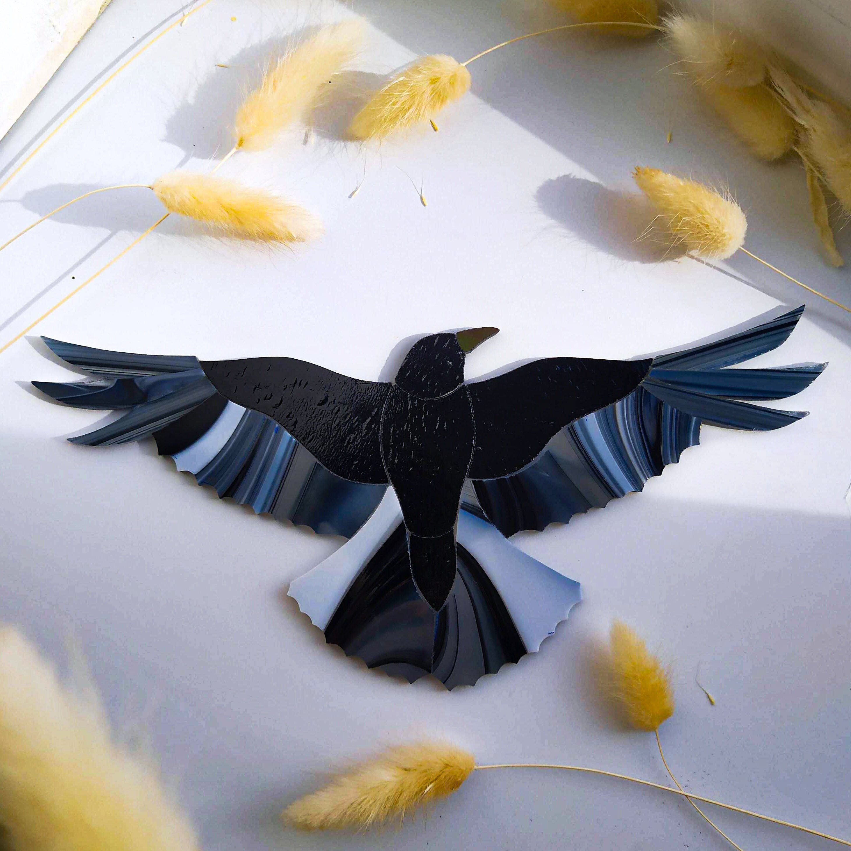 Raven Art Suncatcher Stained Glass Window Hangings Halloween Gifts ...