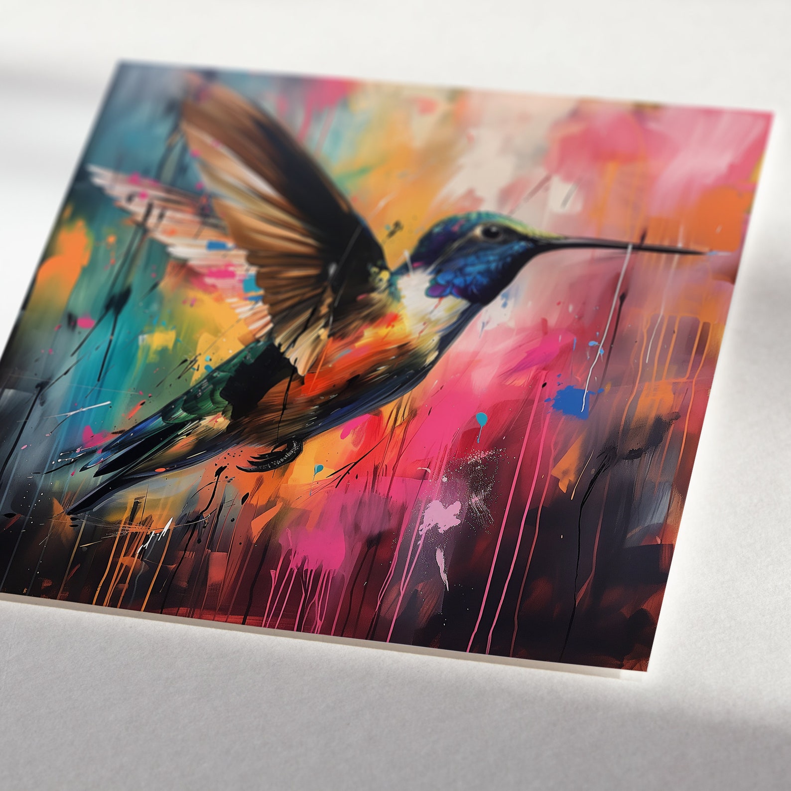 Hummingbird Watercolor Print – Abstract Wildlife Art - Etsy