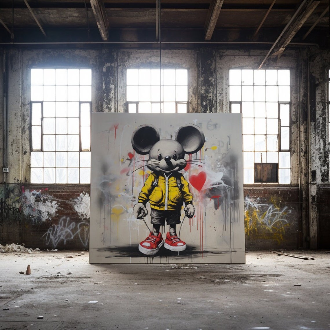 Not Mickey Mouse - A Graffiti-style Urban Icon Spray Painting - Etsy