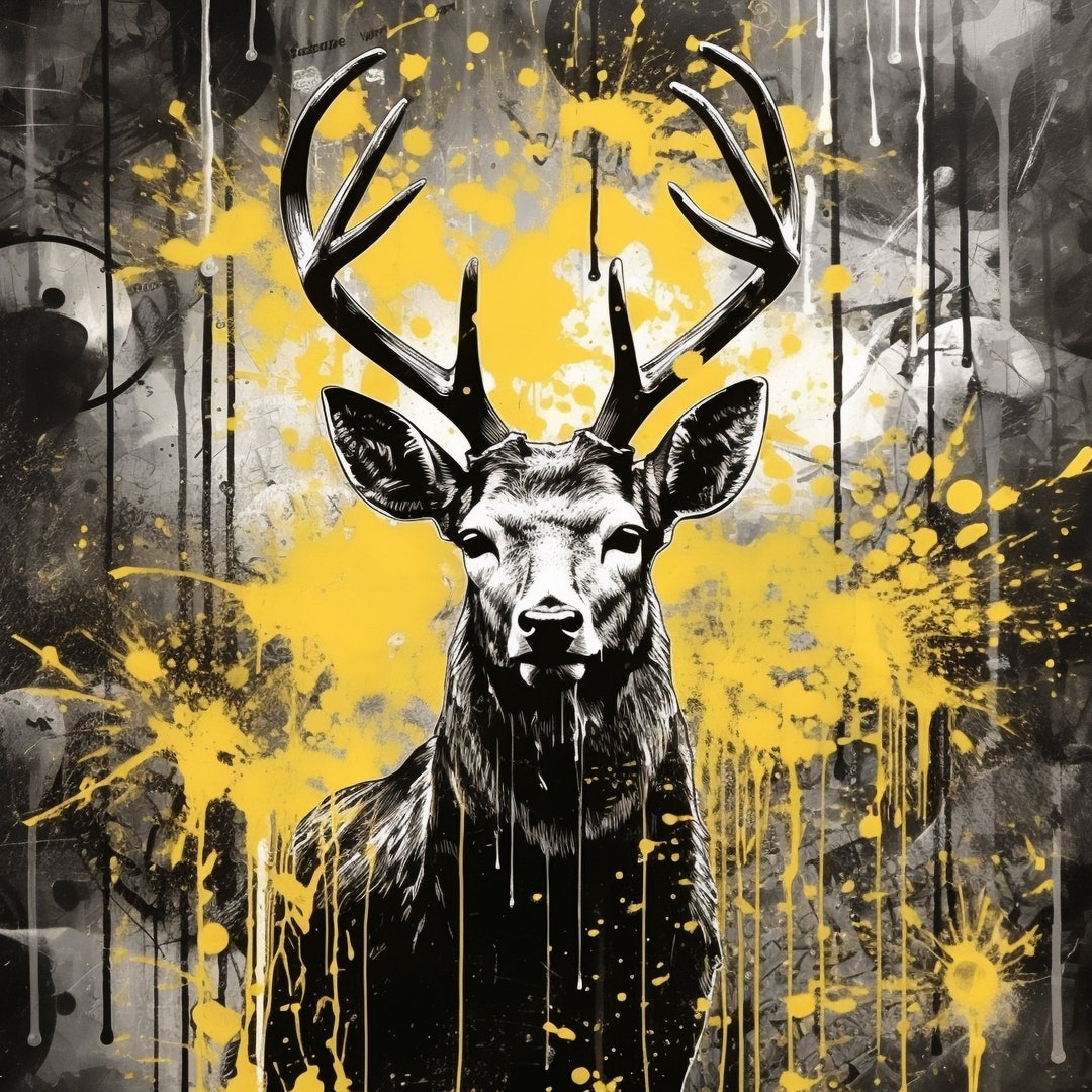 Not a Stag Graffiti-style Urban Icon Spray Painting - Etsy