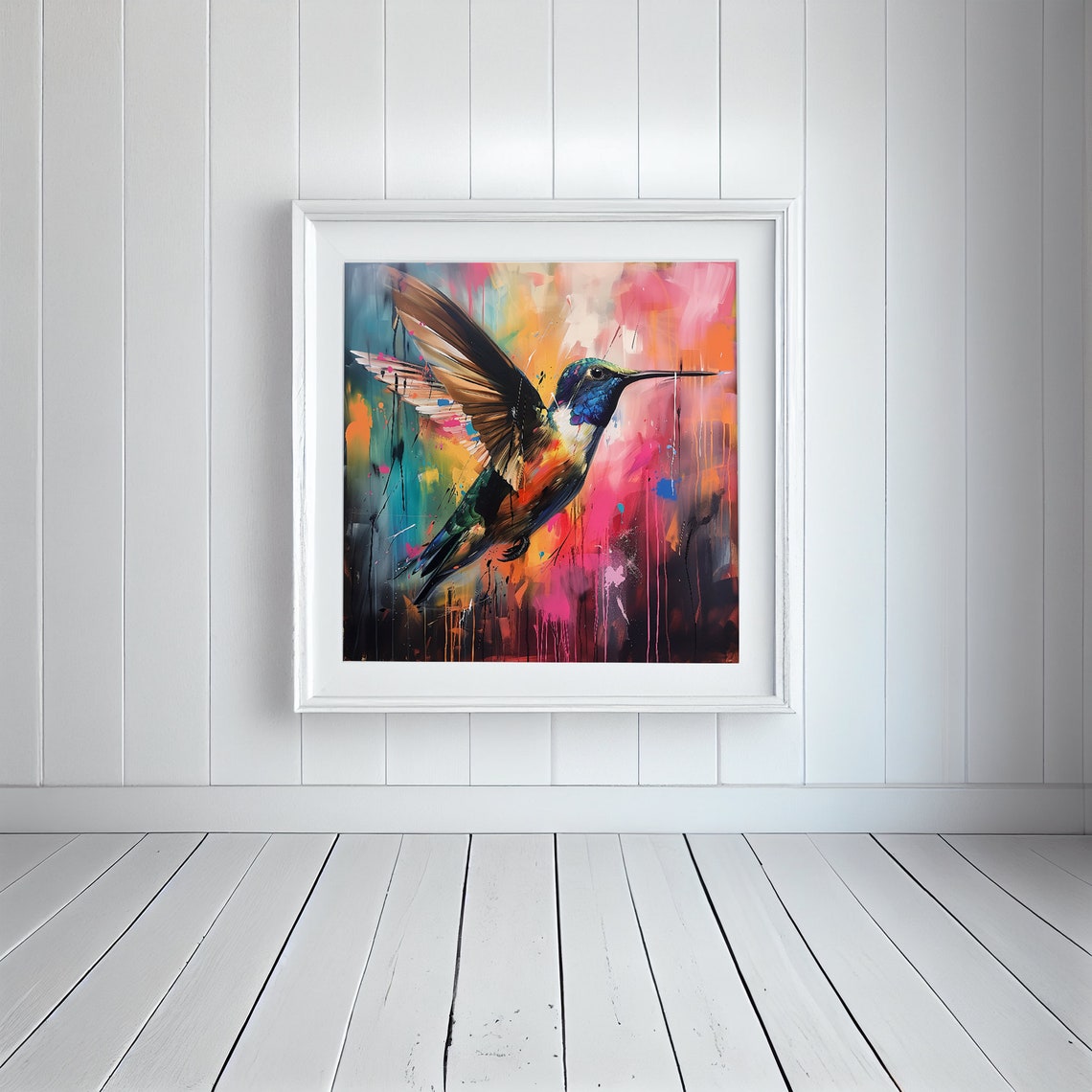 Hummingbird Watercolor Print – Abstract Wildlife Art - Etsy