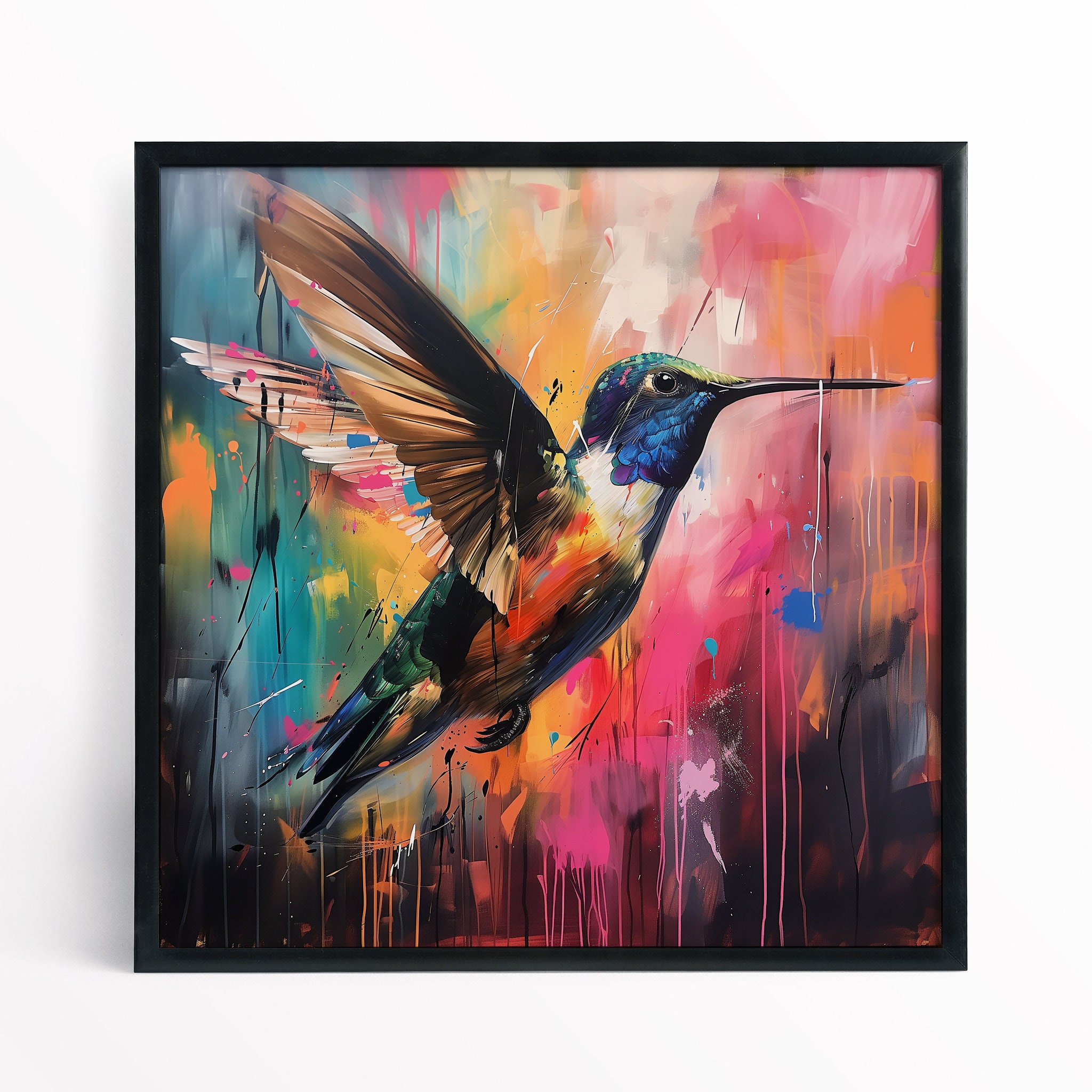 Hummingbird Watercolor Print – Abstract Wildlife Art - Etsy