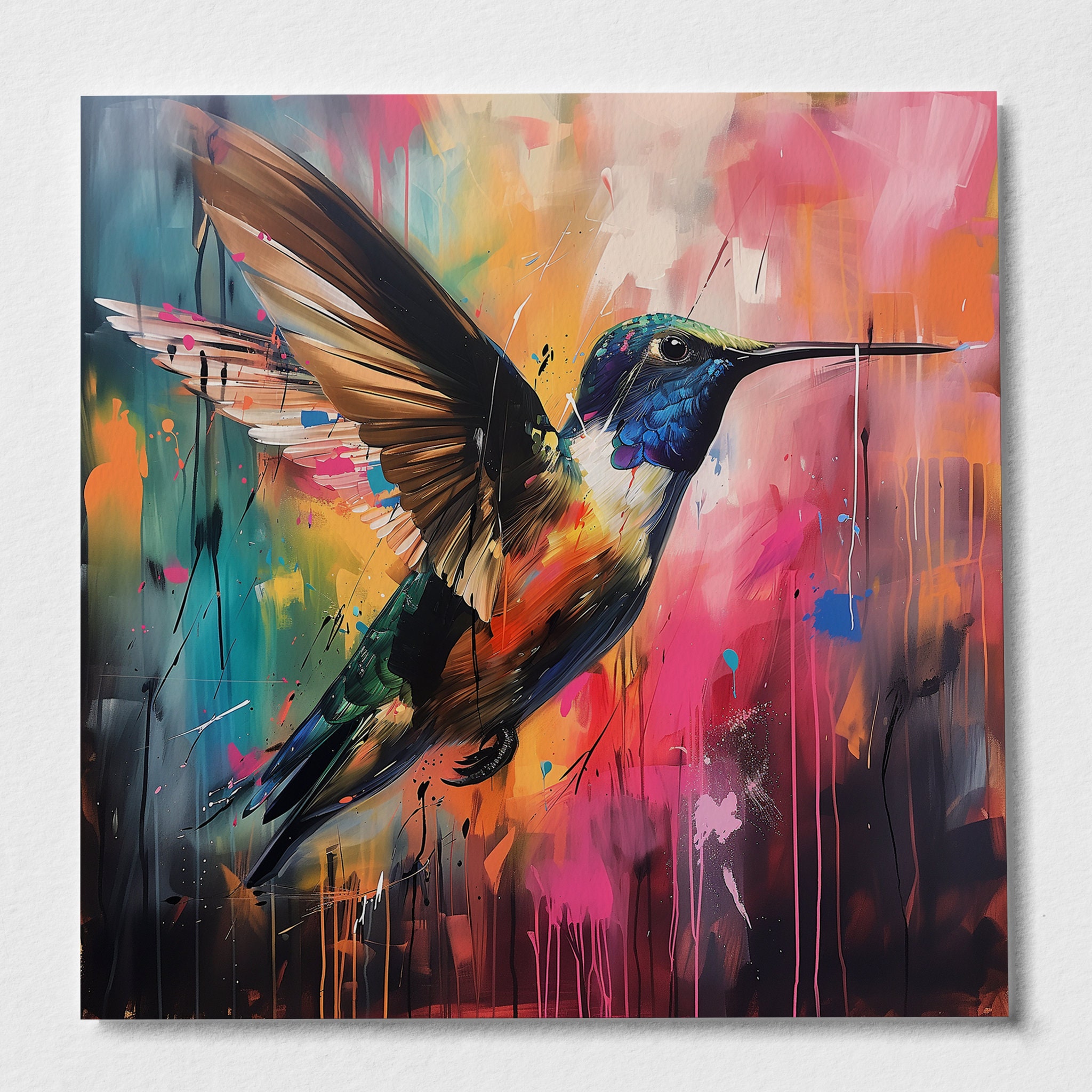 Hummingbird Watercolor Print – Abstract Wildlife Art - Etsy