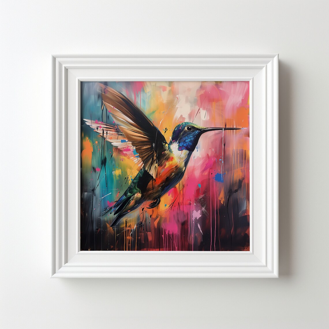 Hummingbird Watercolor Print – Abstract Wildlife Art - Etsy
