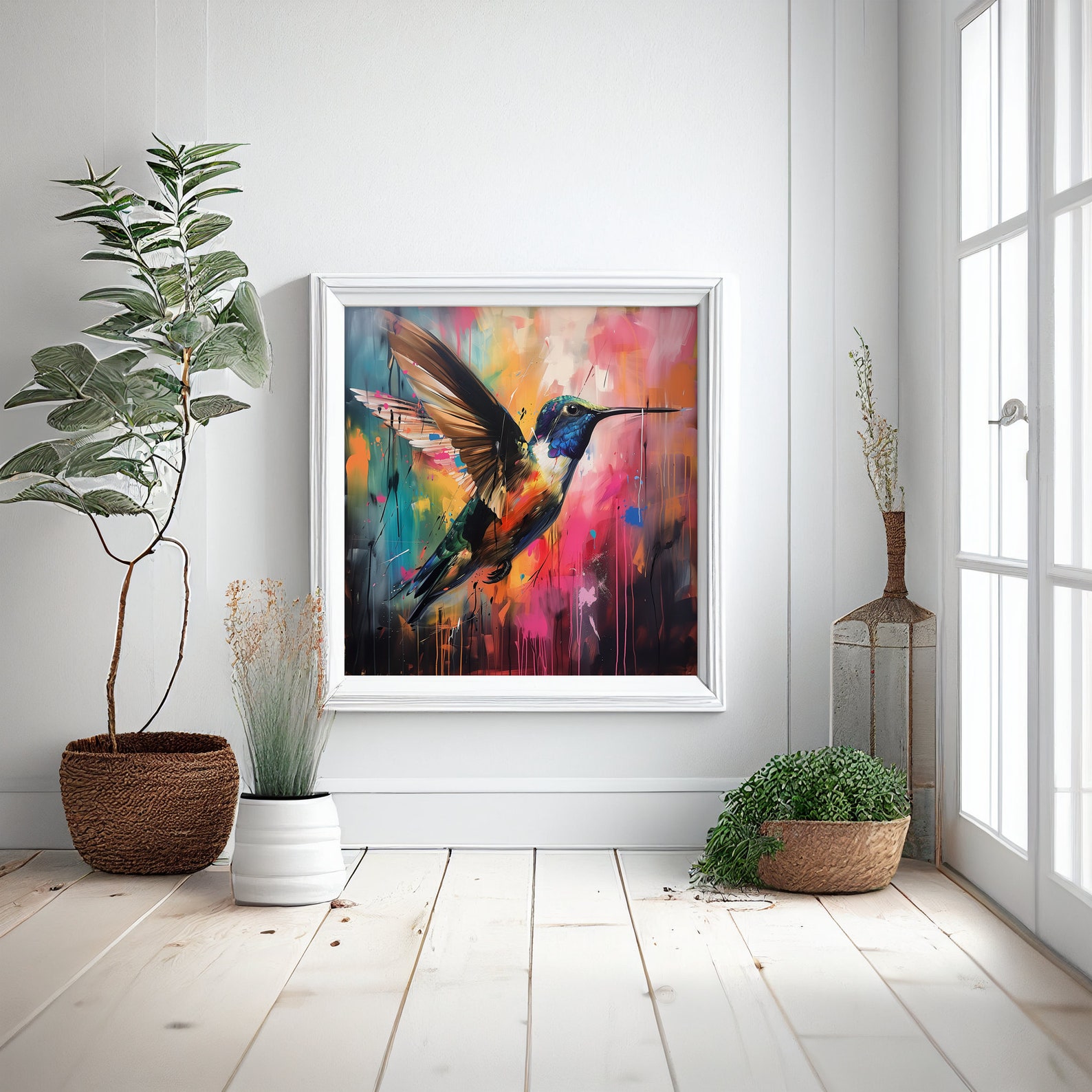 Hummingbird Watercolor Print – Abstract Wildlife Art - Etsy
