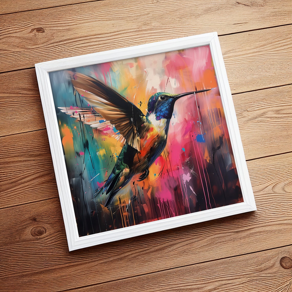 Hummingbird Watercolor Print – Abstract Wildlife Art - Etsy