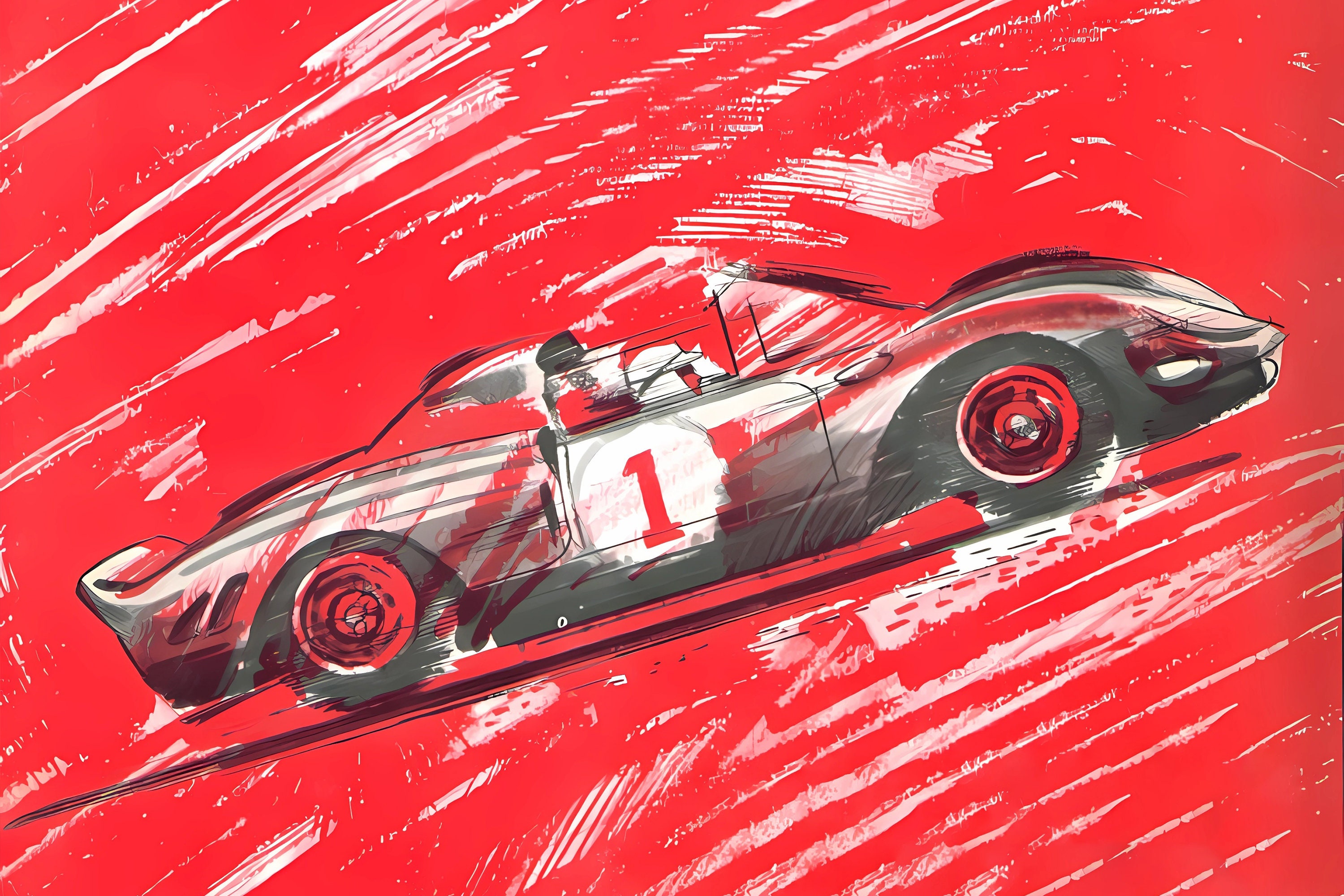 Ferrari Poster / Classic Ferrari Art / Ferrari Car Poster / Ferrari ...