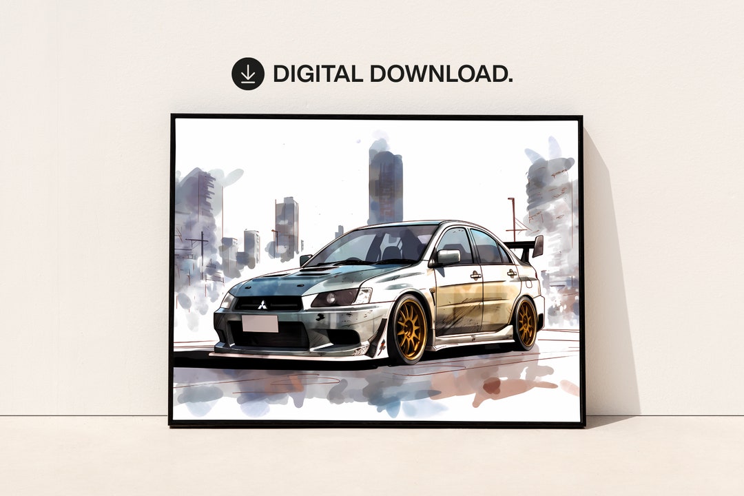 Lancer Evo Digital Download - Poster Car Print, Gift, Illustration ...