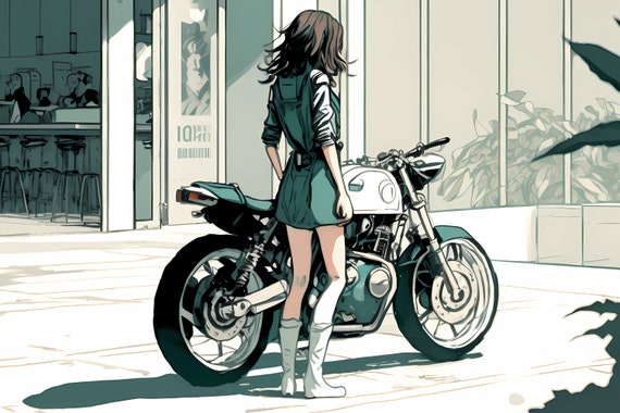 Anime Girl With A Motorcycle