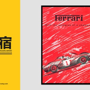 Ferrari Poster / Classic Ferrari Art / Ferrari Car Poster / Ferrari ...