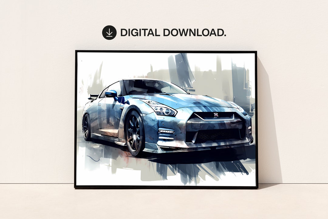 Nissan Skyline GTR Download Poster Car Print, Gift, Illustration ...
