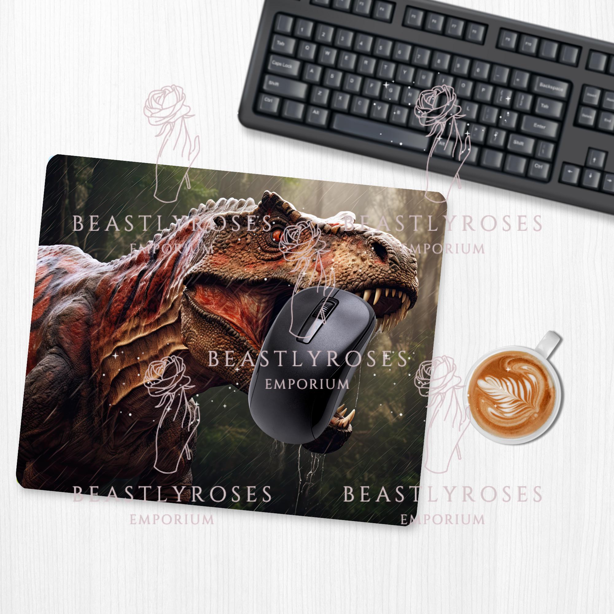 Roaring T-rex Dinosaur Mouse Pad – Jurassic Desk Mat, Prehistoric ...