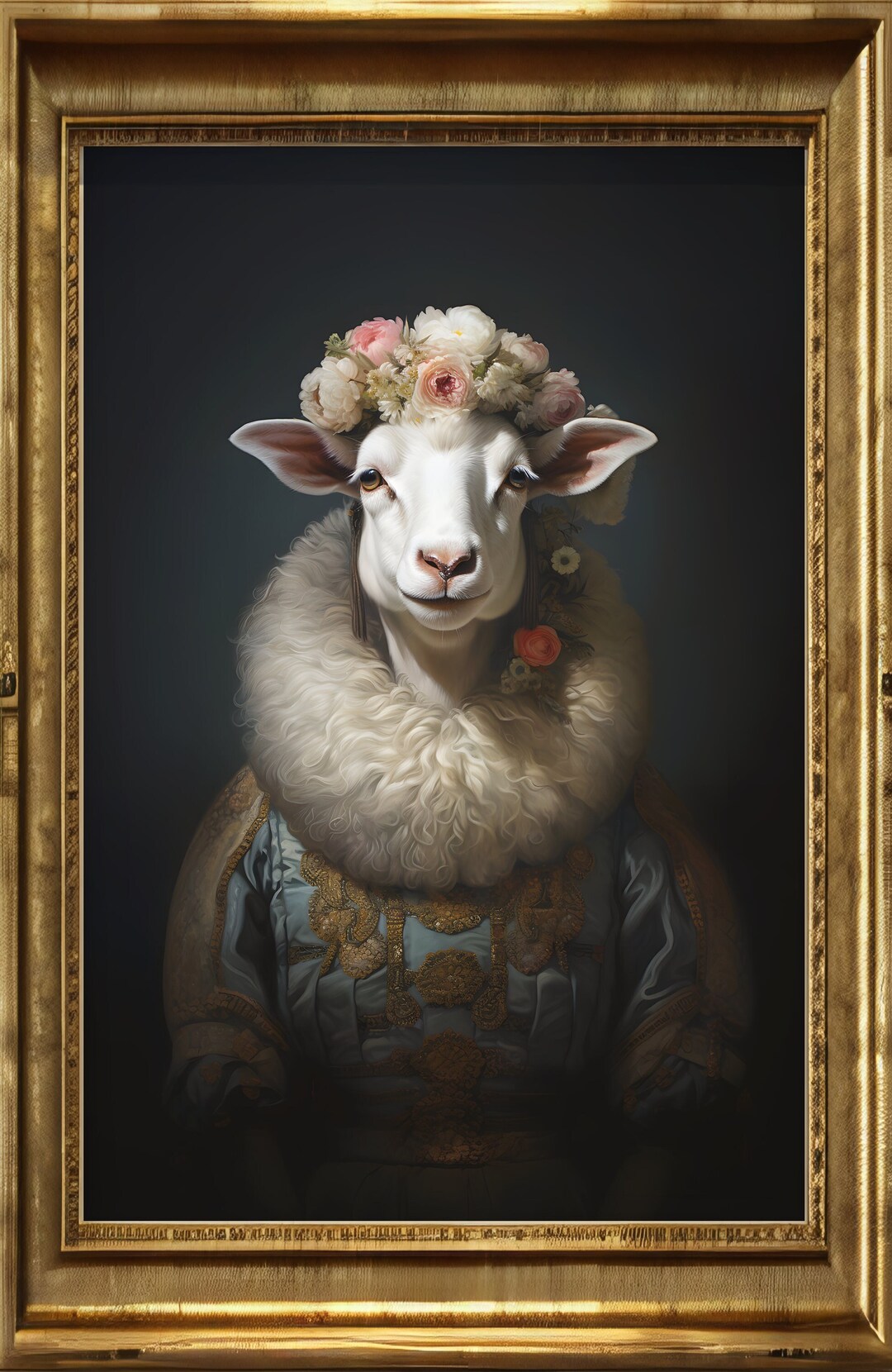 Glam Sheep Portrait Unframed Print, Sheep Gift, Art Poster Print, Sheep ...