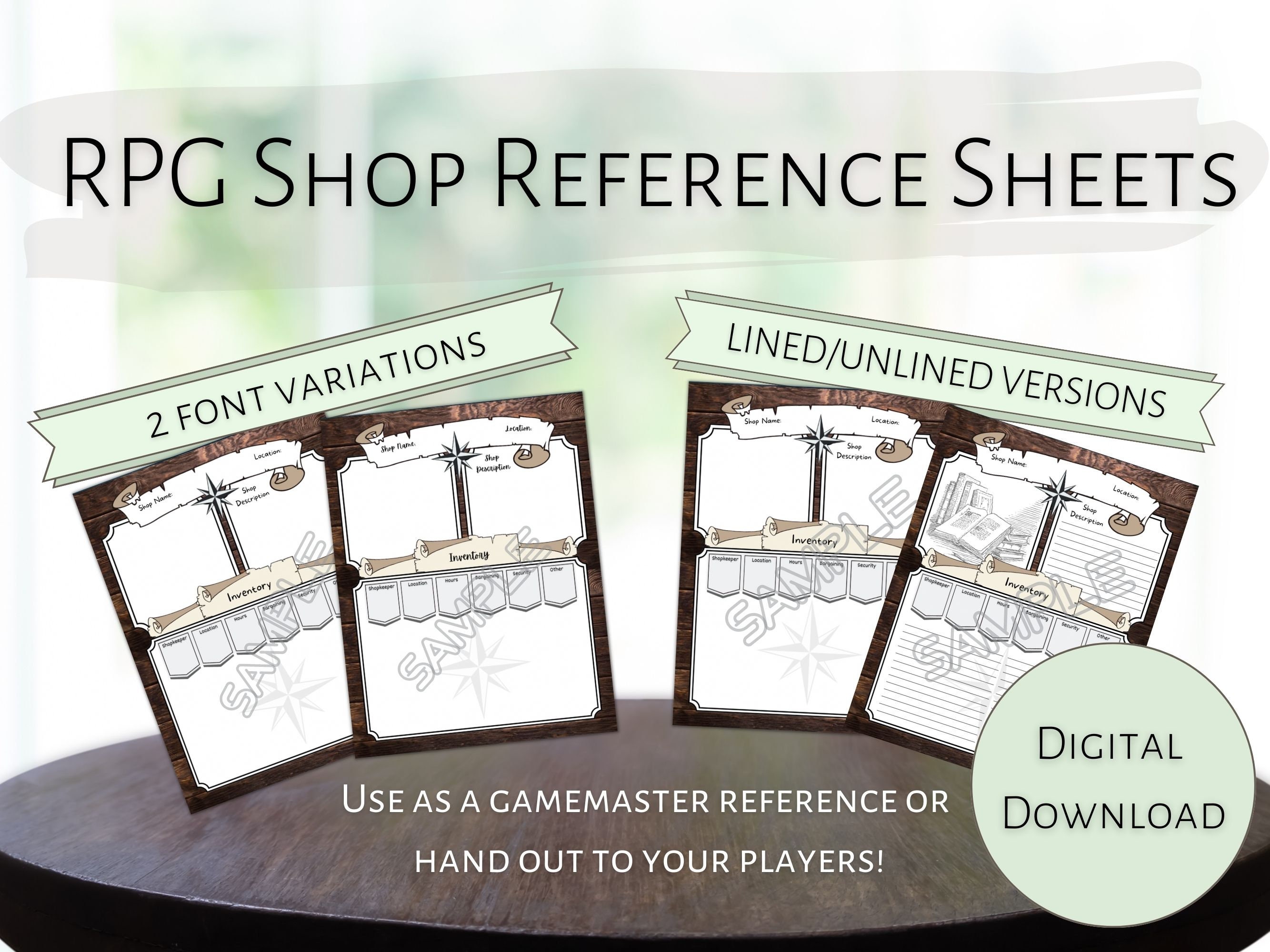 Dnd RPG Shop Reference Inventory Sheet, Printable, DM Tools, Prep Sheet ...