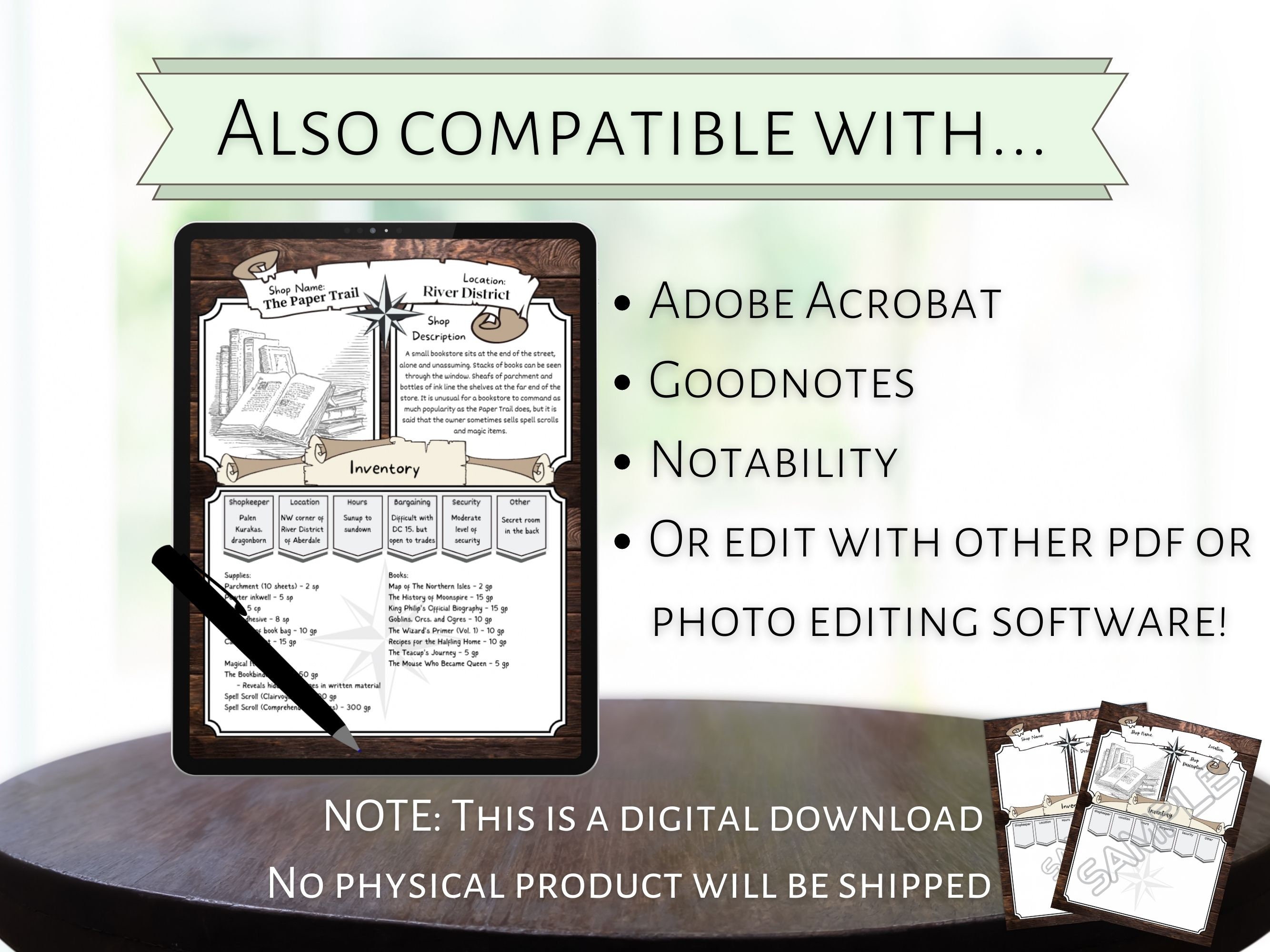 Dnd RPG Shop Reference Inventory Sheet, Printable, DM Tools, Prep Sheet ...