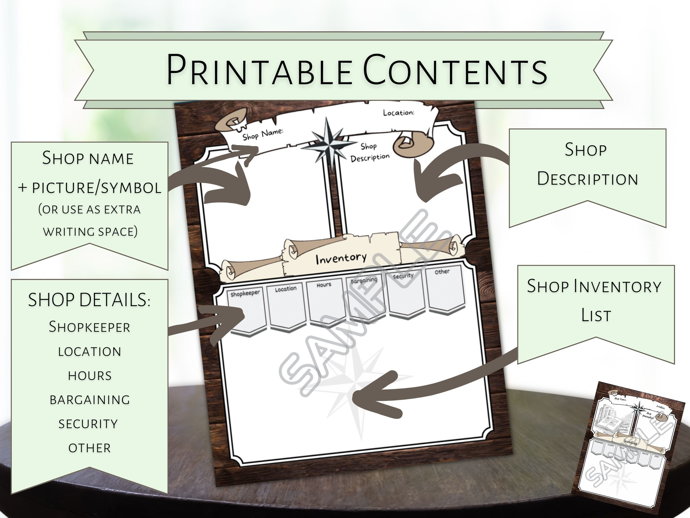 Dnd RPG Shop Reference Inventory Sheet, Printable, DM Tools, Prep Sheet ...