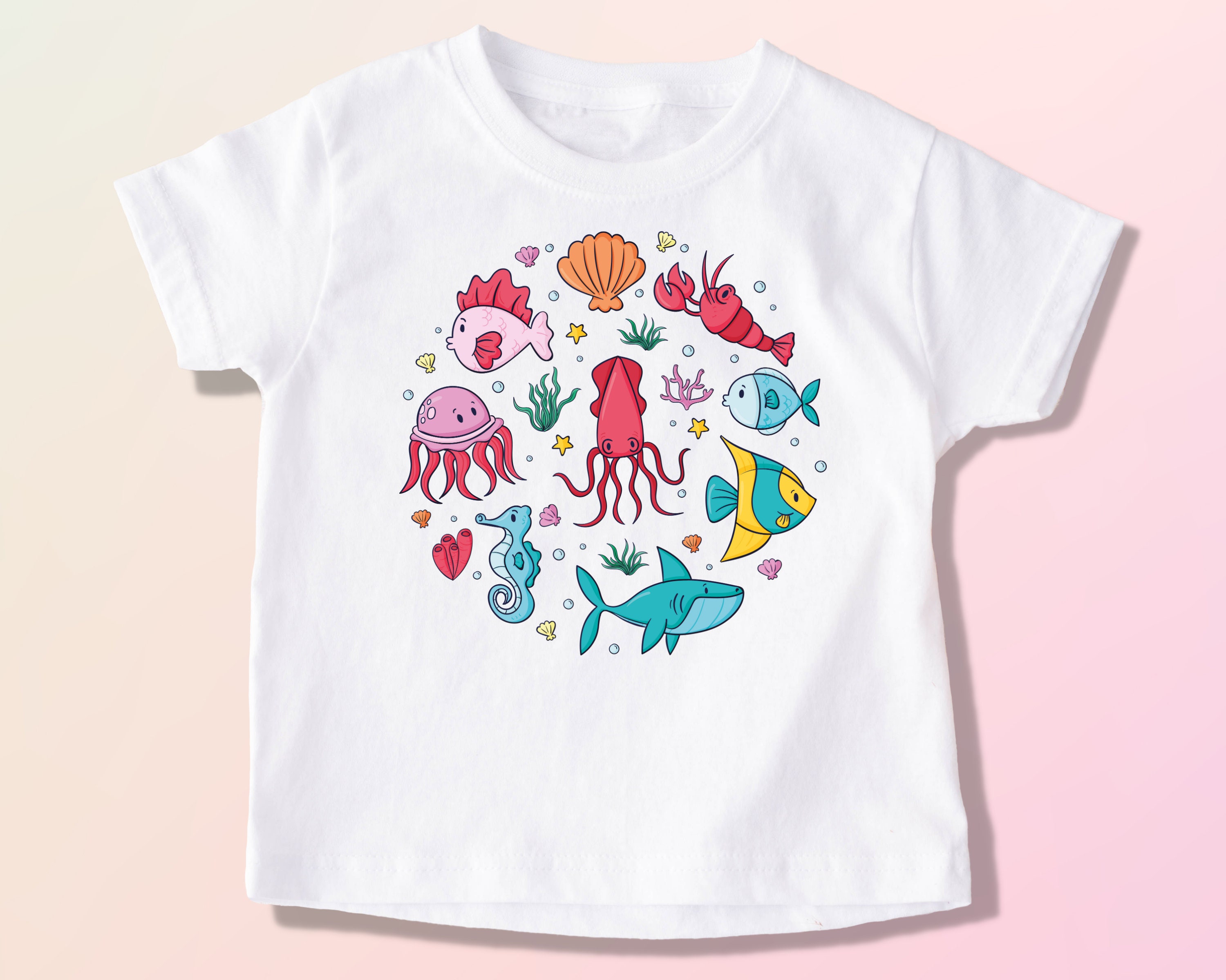 Undersea Animals Toddler Shirt, Cute Ocean Animals Baby T-shirt, Funny ...