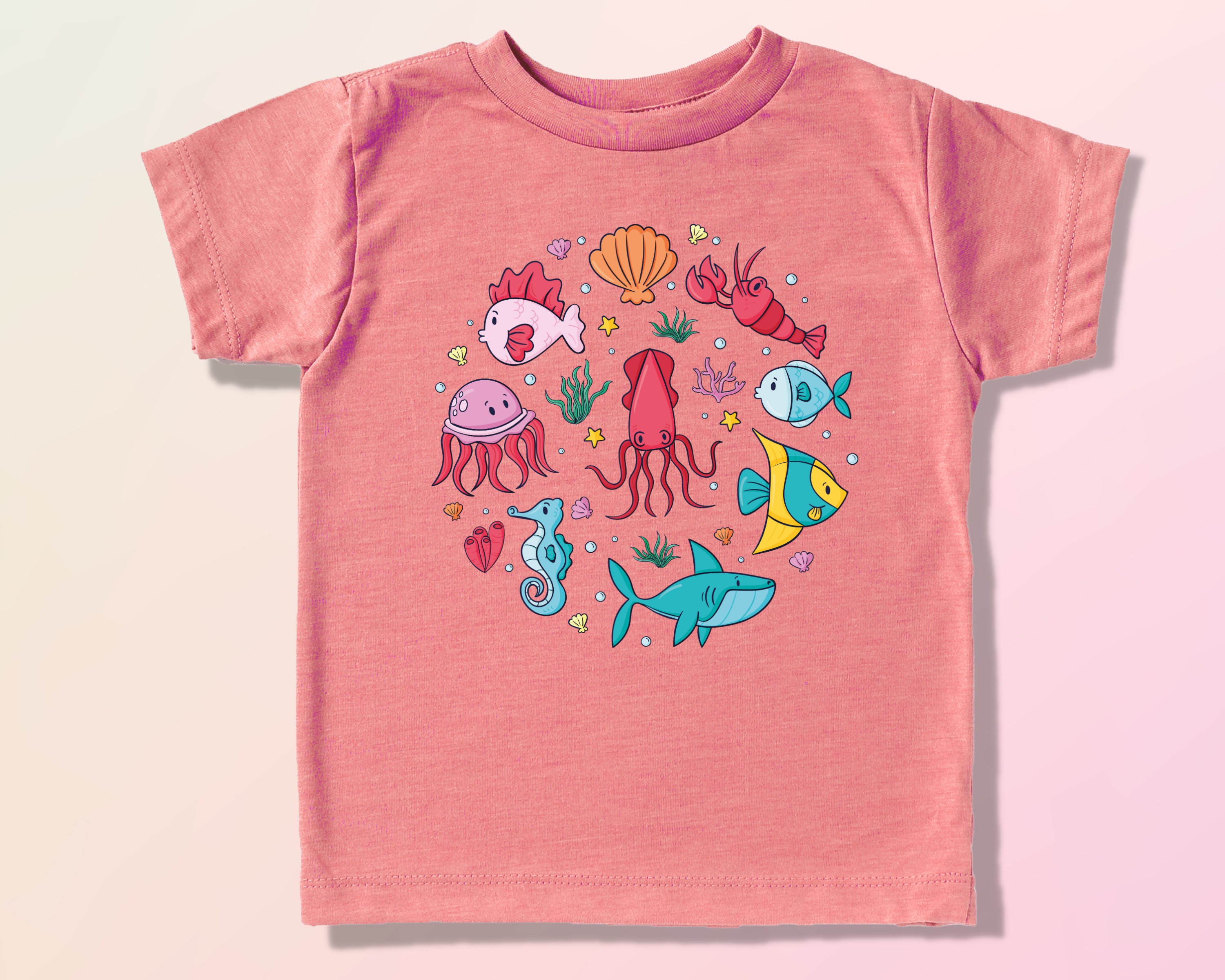 Undersea Animals Toddler Shirt, Cute Ocean Animals Baby T-shirt, Funny ...