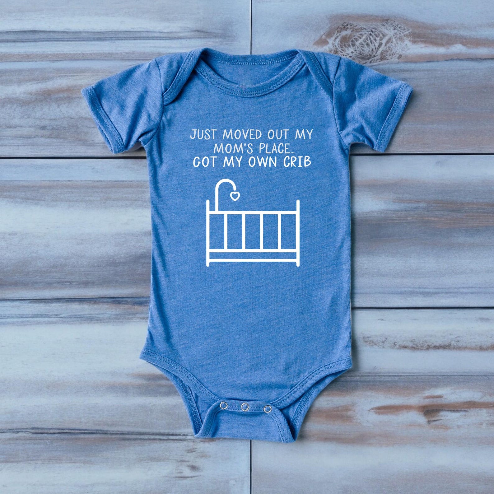 Funny Baby Crib Shirt: "just Moved Out" Newborn Humor Tee - Etsy