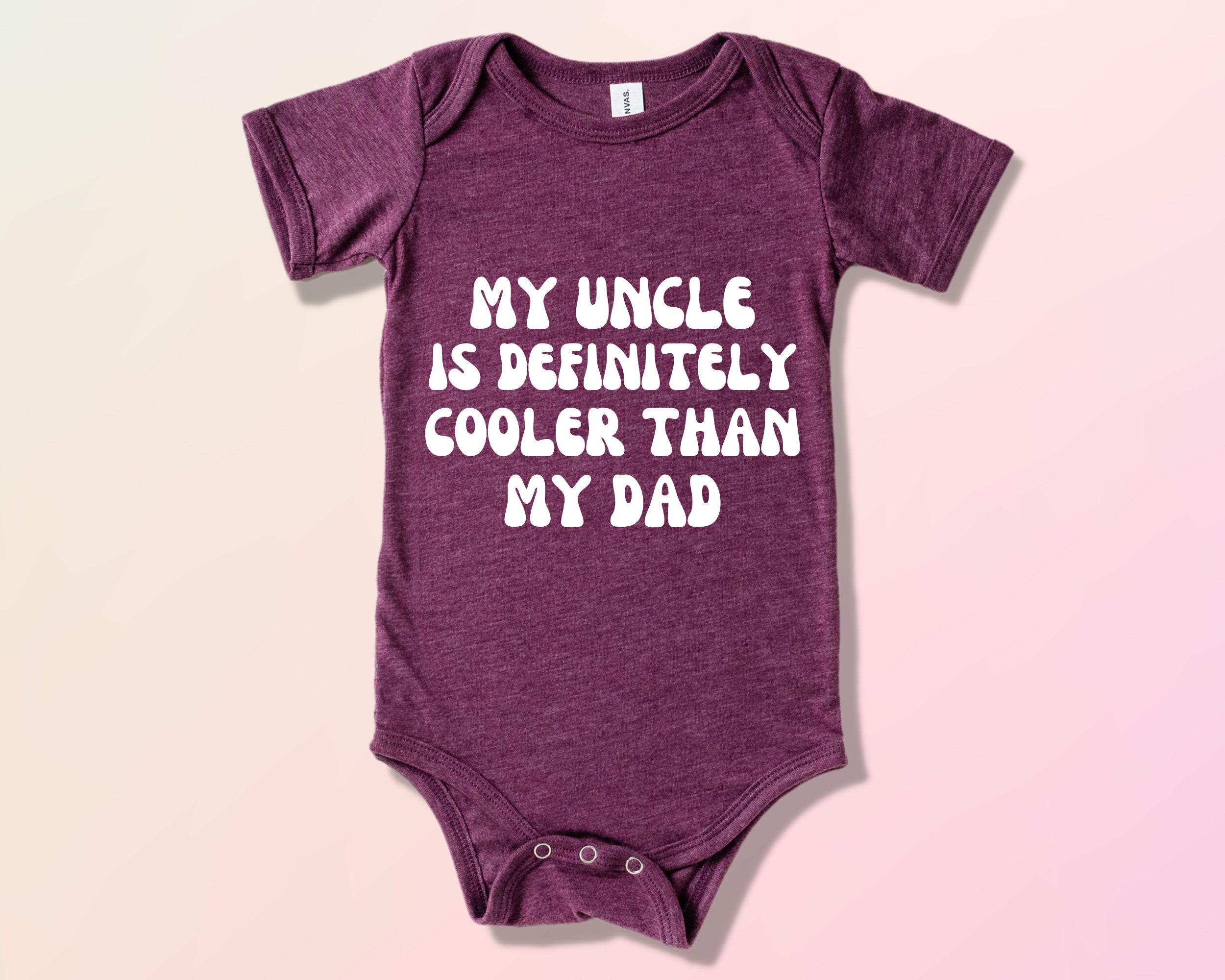Funny Uncle Baby Bodysuit: "cooler Than Dad" Announcement Shirt - Etsy