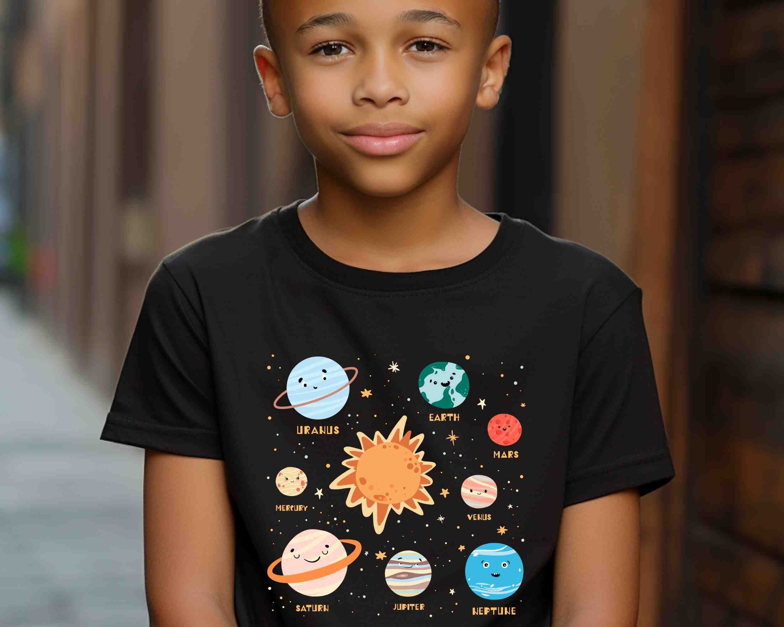 Planets Names Kids Shirt, Solar System Toddler T-shirt, Outer Space ...