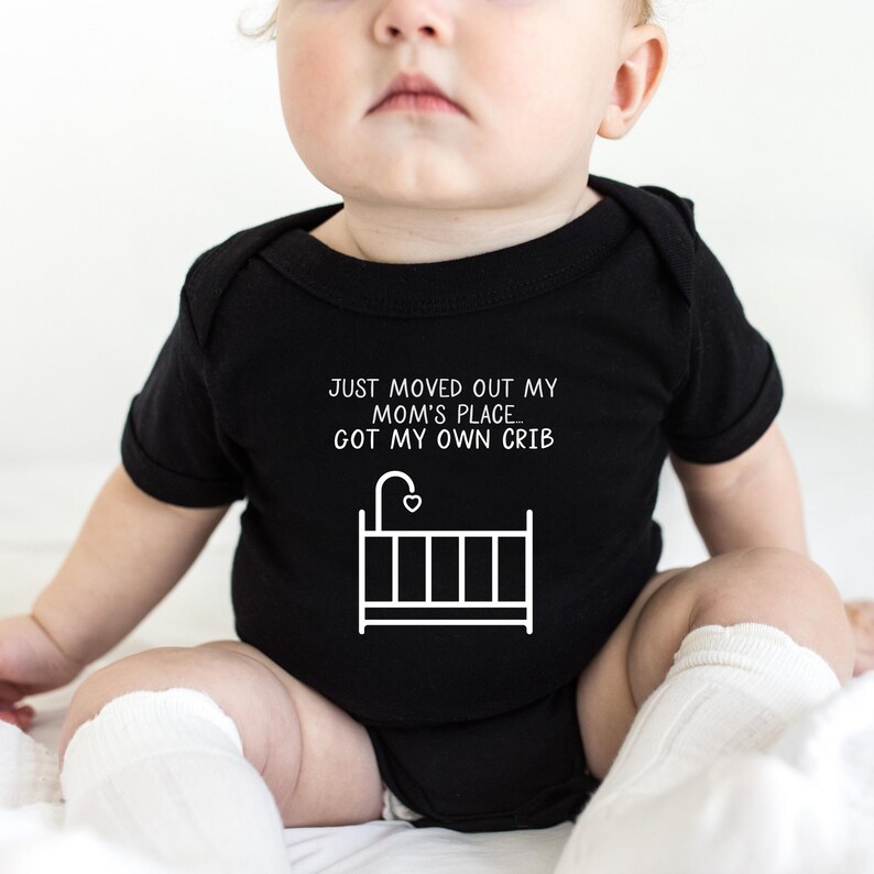Funny Baby Crib Shirt: "just Moved Out" Newborn Humor Tee - Etsy
