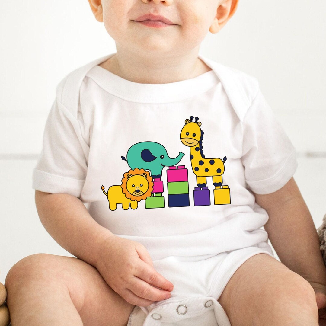 Zoo Animals Toddler Tee, Elephant Lion Giraffe Shirt - Etsy