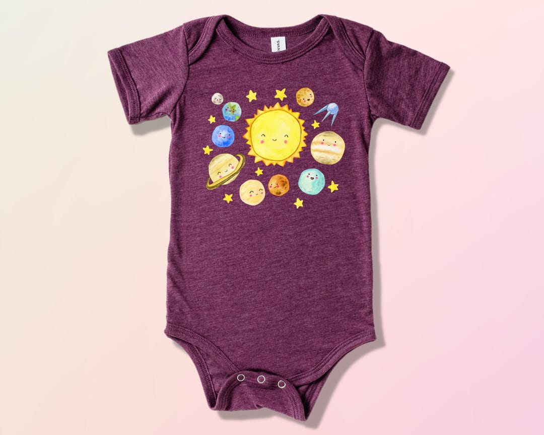 Planets Baby Bodysuit: Solar System Outer Space Newborn Gift - Etsy