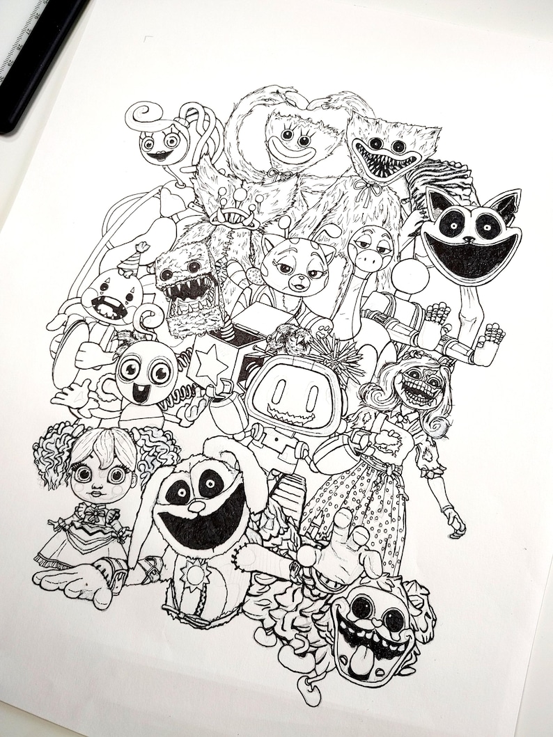 Poppy Playtime Coloring Page Doodle Art - Etsy Australia