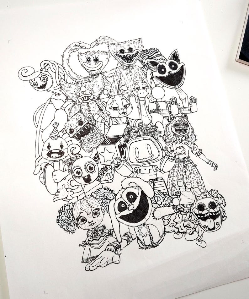 Poppy Playtime Coloring Page Doodle Art - Etsy Australia