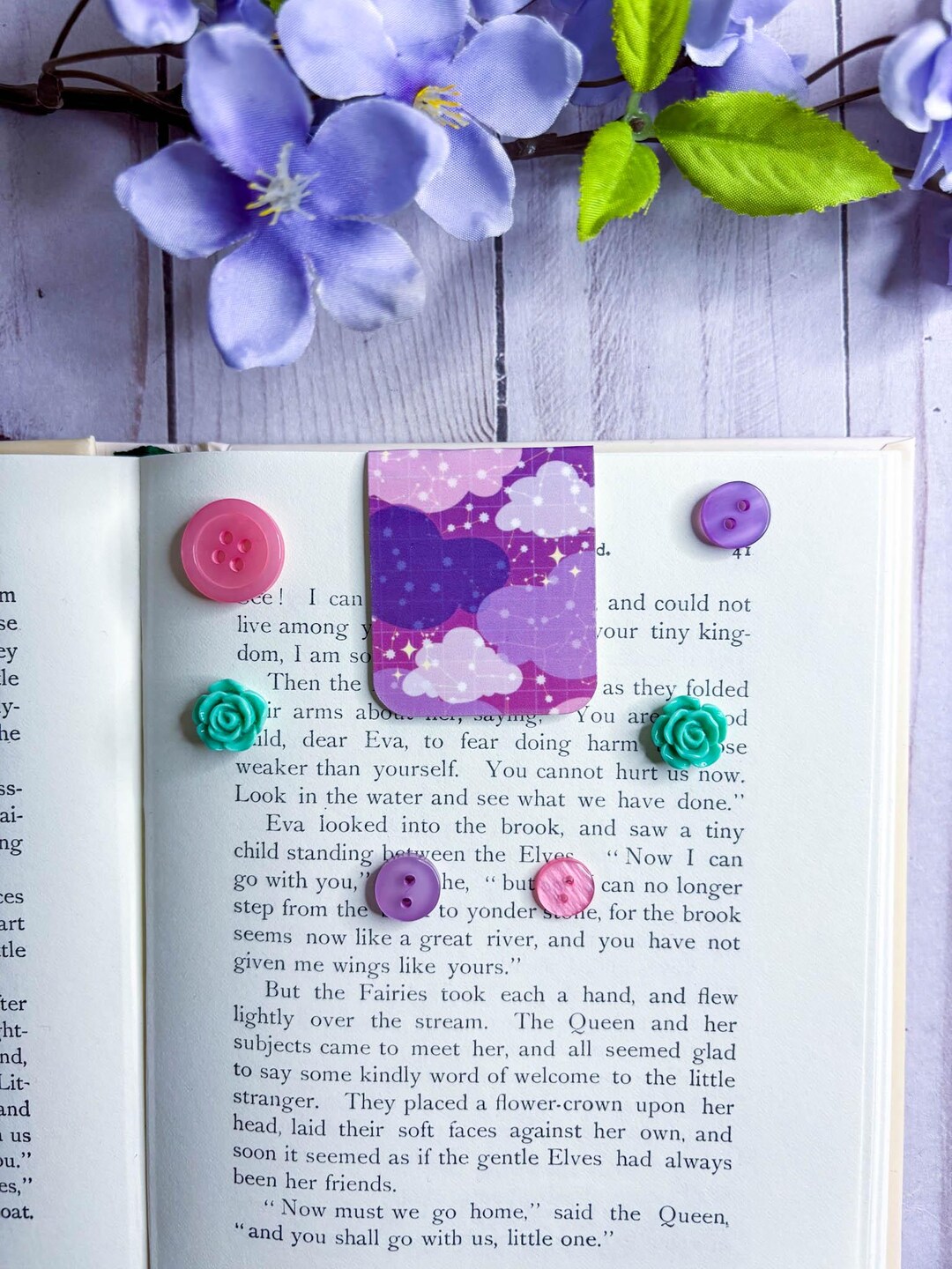 Purple Cloud Magnetic Bookmark, Cute Bookmarks, Book Mark - Etsy